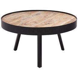 Beliani COUCHTISCH Mangoholz hellbraun/schwarz 74 cm Wakita
