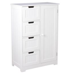 KADIMA DESIGN BADSCHRANK Wei&szlig; 30x83x30 cm im Landhausstil aus MDF mit 4 Schubladen