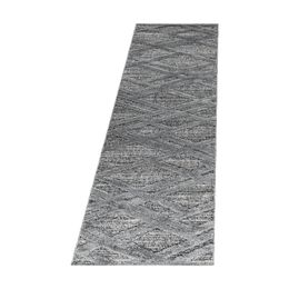 KADIMA DESIGN HOCHFLORTEPPICH EISACK, im Boho-Stil, aus Polypropylen, Grau, 80 x 250 cm