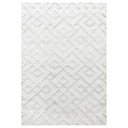 KADIMA DESIGN TEPPICH Hochflor EISACK in Creme, geometrisch, 80 x 150 cm