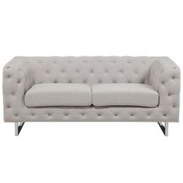 Beliani 2-SITZER-SOFA Polyester Beige Vissland