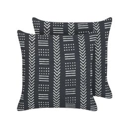 Beliani DEKOKISSEN 2er-Set Cremewei&szlig; 45/45 cm Benzoin