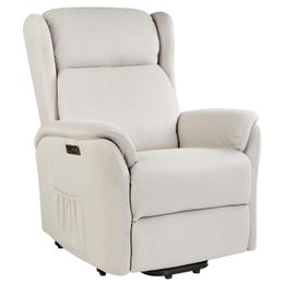 Beliani SESSEL creme USB-Port elektrisch verstellbar Elegy
