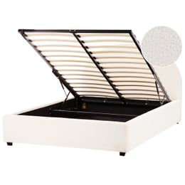 Beliani BETT mit Stauraum 140/200 cm Cremewei&szlig; Vaucluse