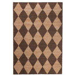 KADIMA DESIGN JUTETEPPICH BAIN, mit Rautenmuster, Braun, 120 x 170 cm