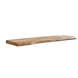KADIMA DESIGN WANDREGAL Akazienholz Baumkante Rustikal, Beige 100x26x4 cm