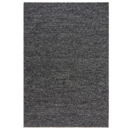 KADIMA DESIGN TEPPICH aus Wolle handgewebt MEDWAY in Anthrazit, einfarbig, 160 x 230 cm