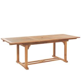 Beliani GARTENTISCH Akazienholz hellbraun 160/220/90 cm ausziehbar Java