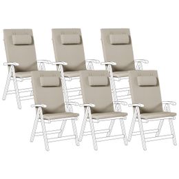Beliani OUTDOOR-SITZKISSEN 6er-Set Taupe 50/45 cm Java/Amantea Premium