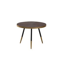 Beliani COUCHTISCH dunkler Holzfarbton/gold 61 cm Ramona