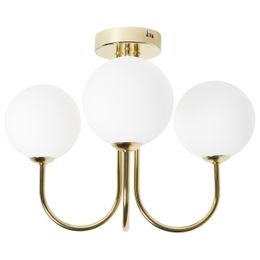 Beliani DECKENLAMPE Gold/Wei&szlig; Shire