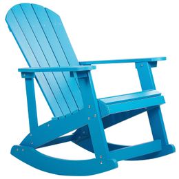 Beliani GARTEN-SCHAUKELSTUHL Kunstholz blau Adirondack
