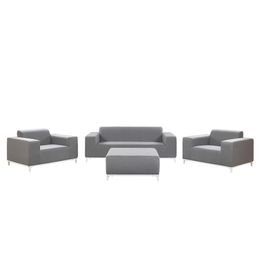 Beliani LOUNGE SET 5-Sitzer grau/wei&szlig;es Gestell Rovigo