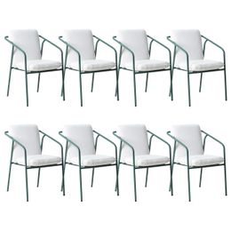 Beliani GARTENSTUHL 8er-Set Gr&uuml;n Asciano