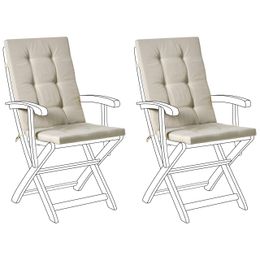 Beliani SITZAUFLAGEN 2er-Set Taupe 42/95 cm Maui Premium