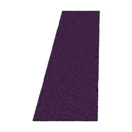 KADIMA DESIGN HOCHFLORTEPPICH SALZACH, einfarbig, Violett, 80 x 250 cm
