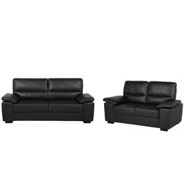 Beliani 5-SITZER SOFA SET Kunstleder Schwarz Vogar