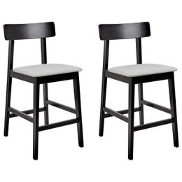 Beliani BARHOCKER 2er-Set Schwarz Isanti