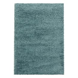 KADIMA DESIGN TEPPICH Hochflor SPREE in T&uuml;rkis, einfarbig, 160 x 230 cm