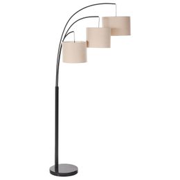 Beliani STEHLAMPE Beige/Schwarz Caroni