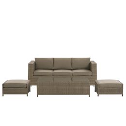 Beliani LOUNGE-SET 5-Sitzer Braun Belluno