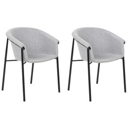 Beliani ESSZIMMERSTUHL 2er-Set Polyester Grau Ames