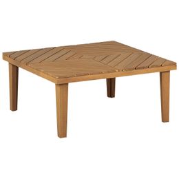Beliani GARTEN Beistelltisch Akazienholz hellbraun 70/70 cm Baratti