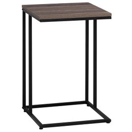 Beliani BEISTELLTISCH Holzoptik taupe quadratisch 40/40 cm Troy