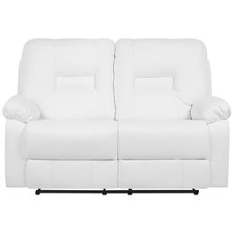 Beliani 2-SITZER-SOFA Kunstleder Wei&szlig; Bergen