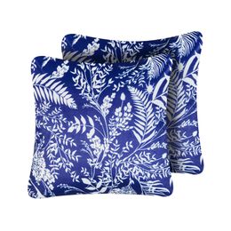 Beliani GARTENKISSEN 2er-Set Marineblau 45/45 cm Glimmer
