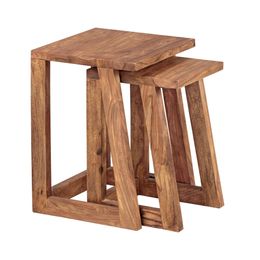 KADIMA DESIGN BEISTELLTISCH Set &ndash; 2-teilig Massivholz verschiedene Gr&ouml;&szlig;en