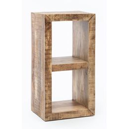 KADIMA DESIGN REGAL Massivholz Mango Cubeform Vintage EWA, Beige 45x35x90 cm