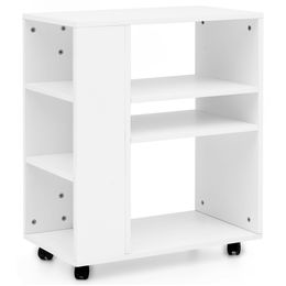 KADIMA DESIGN REGAL Multifunktional Mit Rollen Modern BRENTA, Wei&szlig; 60x35x75 cm