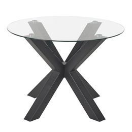 Beliani ESSTISCH 100/100/75 cm Schwarz Rund Otium