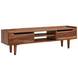 KADIMA DESIGN LOWBOARD Massivholz Landhausstil f&uuml;r 60-Zoll Fernseher mit Stauraum und Schutzlackversiegelung
