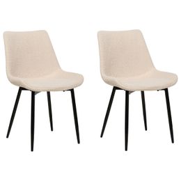 Beliani ESSZIMMERSTUHL 2er-Set Polyester Beige Avilla