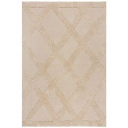 KADIMA DESIGN BAUMWOLLTEPPICH handgewebt SILT, geometrisch, Natur, 200 x 290 cm