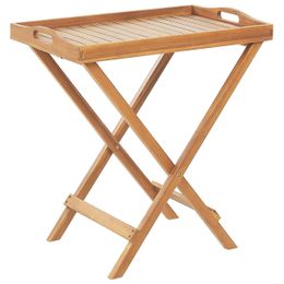 Beliani GARTENTISCH Massivholz Heller Holzfarbton Java