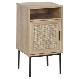 Beliani NACHTTISCH Rattan heller Holzfarbton Pasco