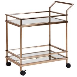 KADIMA DESIGN SERVIERWAGEN &ndash; Gold, Verspiegeltes Glas, auf Rollen