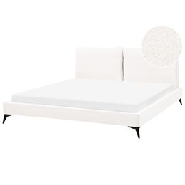 Beliani POLSTERBETT mit Lattenrost 180x200 cm Wei&szlig; Melle