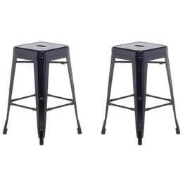 Beliani HOCKER 2er-Set Metall Schwarz Cabrillo