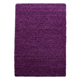 KADIMA DESIGN HOCHFLORTEPPICH RHEIN, einfarbig, Violett, 160 x 230 cm