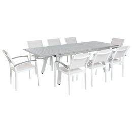 Beliani GARTENM&Ouml;BEL SET 8-Sitzer Aluminium grau Pereta