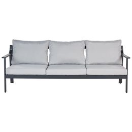 Beliani GARTENSOFA 3-Sitzer Grau Kiato