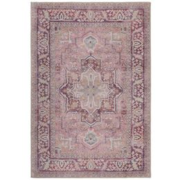 KADIMA DESIGN TEPPICH Waschbar HALD, klassisch im Vintage-Stil, Rosa, 80 x 150 cm