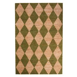 KADIMA DESIGN JUTETEPPICH BAIN, mit Rautenmuster, Olivegr&uuml;n, 160 x 230 cm