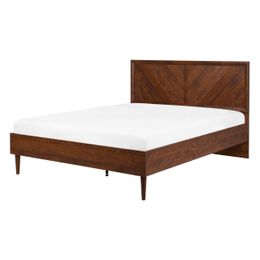 Beliani BETT 140/200cm Dunkler Holzfarbton Mialet