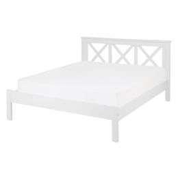 Beliani BETT mit Lattenrost 140x200 cm Wei&szlig; Tannay