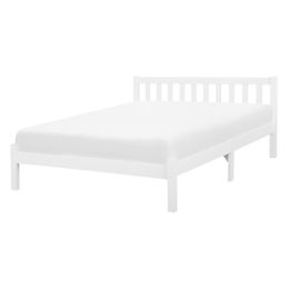 Beliani HOLZBETT 140/200cm Wei&szlig; Florac